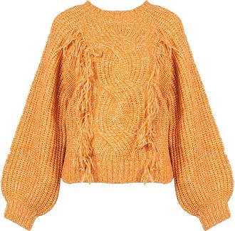 Silvian Heach Pga22007Ma Pull en maille - Femme - Pulls - Orange - Taille: 40 FR