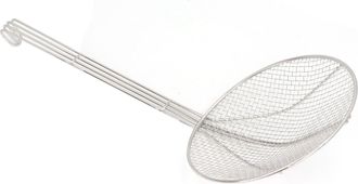 Brrnoo Edelstahl -Skimmerl&ouml;ffel & Sieb Kelle - Langgangsfuttersieb Zum Kochen, Braten, Fetttrennung, Hei&szlig;er Topfgebrauch (20 cm) (24cm)