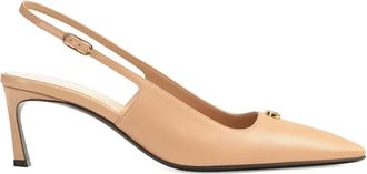 Sergio Rossi square-toe slingback pumps - Nude