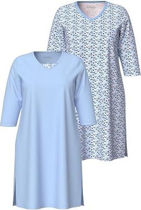 Ulla Popken Bigshirts, 2er-Pack, V-Ausschnitt, Langarm Grande Chemise, Bleu Clair, 48-50 Femmes