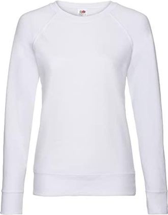 Fruit Of The Loom Lightweight Raglan Sweat Lady-Fit T-Shirt, Blanc (White 30), 46(Taille du Fabricant: XX-Large) Femme