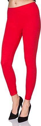 FUTURO FASHION Legging Long de qualit&eacute; LEGG01 - tr&egrave;s Chaud/pour lhiver - Polaire - Taille M - Rouge