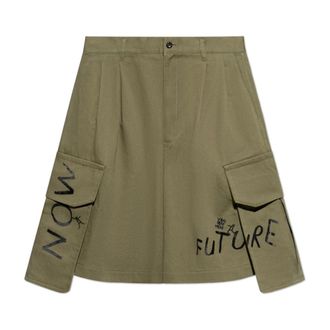 Comme Des Gar&ccedil;ons Homme, Shorts, Vert, Taille: M Short Cargo &agrave; Imprim&eacute; de Slogans