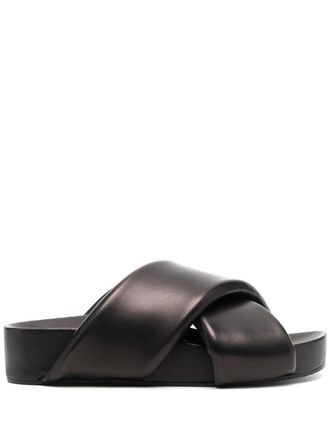 Jil Sander sandales &agrave; brides crois&eacute;es - Noir