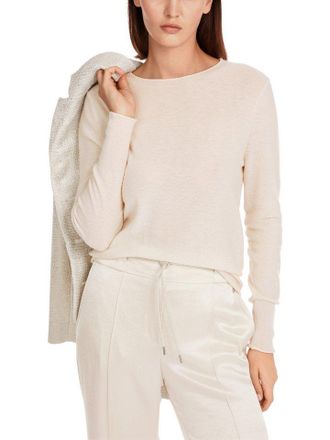 Marc Cain Wollpullover Noble Neutrals Premium Damenmode Wollpullover mit Rundhals