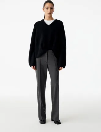 Arket Elegante Hose Mit Ausgestelltem Bein -Grau