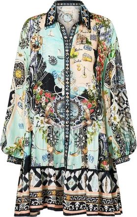 Camilla Femme, Robes, Multicolore, Taille: 40 FR Robe Courte &Eacute;vas&eacute;e &agrave; Manches Longues