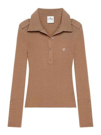 Courr&egrave;ges Pull Col Rond - Aucun