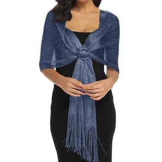 Generic &Eacute;charpe pour femme - &Eacute;tole pour robe de soir&eacute;e avec effet paillet&eacute; et franges - &Eacute;charpe de soir&eacute;e pour occasions festives - En mat&eacute;riau l&eacute;ger - Access