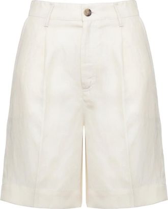 Woolrich Femme, Shorts, Beige, Taille: W28 Lyocell Linen Shorts
