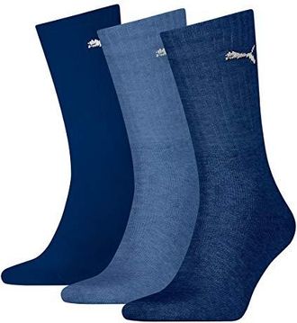 Puma SPORT CREW LIGHTWEIGHT Lot de 3 paires de chaussettes unisexes pour homme et femme 35-38 39-42 43-46 47-49 Noir Blanc Gris Bleu, bleu marine, 43-46