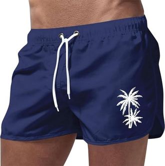 Generic Short de bain hawa&iuml;en &agrave; s&eacute;chage rapide pour homme avec poches, bleu marine, XXL