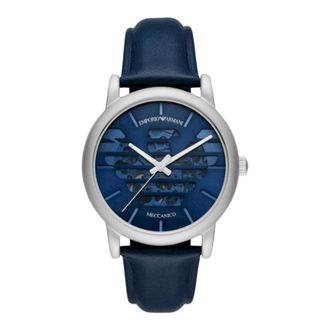 Emporio Armani Unisex Erwachsene Analoguhr (Marineblau/Silber)