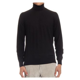 Drumohr Schwarzer Wollpullover Extrafein 140s - - Knitwear - Herren - Schwarzk - XL