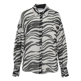 Patrizia Pepe Chemise en cr&ecirc;pon imprim&eacute; z&egrave;bre - Femme - Blouses et Chemises - Multicolore - Taille: 36 FR