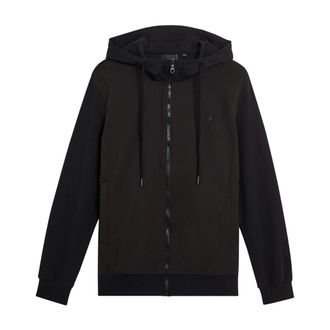 Lyle & Scott Softshell Hybrid Zip Through Hoodie - - Sweatshirts & Hoodies - Herren - Schwarzk - XL