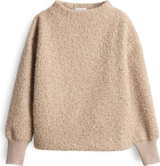 OPUS Damen Sweatshirt | GOBANO Regular Sweatshirt in Boucl&eacute; Optik Macadamia, 42