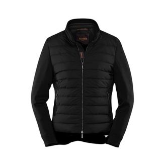 Moorer Homme, Vestes, Noir, Taille: XL Blouson matelass&eacute; en duvet doie avec tricot sportif