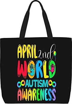 Generic Sac Fourre-Tout Journ&eacute;e Mondiale De Sensibilisation &Agrave; LAutisme Sac &Agrave; Provisions En Toile Avec Poign&eacute;es Personnaliser Sacs En Toile Pour Femmes, Pour T