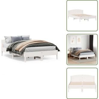 vidaXL The Living Store - Massivholzbett ohne Matratze Wei&szlig; 120x200 cm Kiefernholz - Holzbett - Kiefernholzbett - Doppelbett - Wei&szlig;es Bett - Boxspringbetten