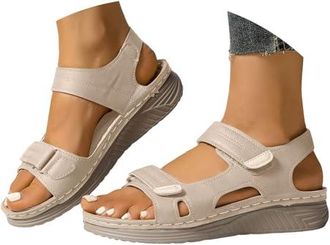 Generic Sandales d&eacute;t&eacute; habill&eacute;es pour femme - Espadrilles compens&eacute;es d&eacute;contract&eacute;es &agrave; talons hauts - Sandales d&eacute;t&eacute; d&eacute;contract&eacute;es - Sandales compens&eacute;es boh&egrave;me &agrave; 