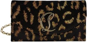 Christian Louboutin Femme, Sacs, Multicolore, Taille: ONE Size Loubi54 Leo Velvet Silk Clutch