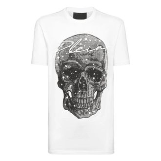 Philipp Plein T-shirt Rundhals SS Crystal Skull - - Tops - Herren - Wei&szlig; - 3XL