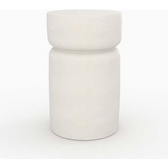 Rendez-Vous D&eacute;co Rendez-vous D&eacute;co - Table dappoint ronde en b&eacute;ton blanc D30 cm - tahiti