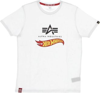 Alpha Industries Hot Wheels Flag Tee Wei&szlig;es Herren T-Shirt - - Tops - Herren - Wei&szlig; - S