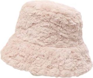 QUINTRA Chapeau fuzzy pour femme - Couleur unie - Chaud - Peluche - Chapeau de pêche - Chapeau Lei-Feng - Pull de snowboard, beige, taille unique