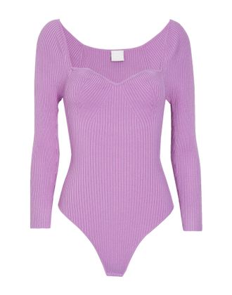 8 by YOOX RIB HEART NECK KNIT BODYSUIT