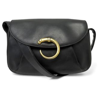 Cartier Crossbody Bags - VINTAGE CARTIER HANDTASCHE MIT PANTHERE-VERSCHLUSS - Gr. unisize - in Schwarz - f&uuml;r Damen