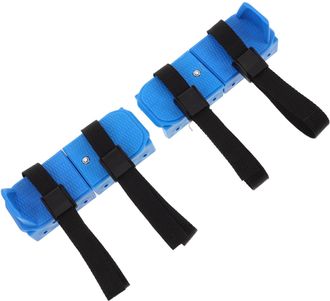 Soimiss Verstellbare Eislaufschuhe mit Doppelkufen rutschfest Langlebig Sicherheitsschutz für Outdoor Skating Verstellbare für Wachsende Blau