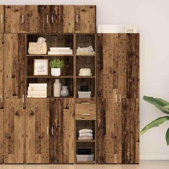 vidaXL Cabinet de rangement slim Bois ancien 30 x 42.5 x 225 cm Vidaxl