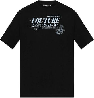 Versace Jeans Couture Homme, Tops, Noir, Taille: 2XL T-Shirt Imprim&eacute; en Jersey de Coton