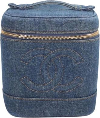 Chanel Sac &agrave; main en denim vintage Pre-owned - Femme - Pre-owned - Bleu - Taille: ONE Size