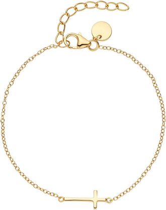 Noelani Armband 925 Sterling Silber Damen Armschmuck, 16+3 cm, Gold, Kreuz, Kommt in Schmuck Geschenk Box, 2030200