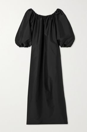 Bernadette Bobby Maxikleid Aus Taft Mit Raffungen - Schwarz