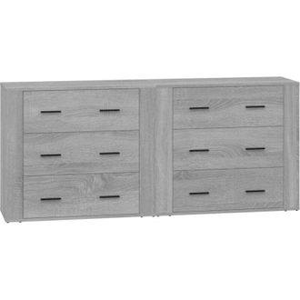 vidaXL Sideboards 2 Stk. Grau Sonoma Holzwerkstoff Vidaxl