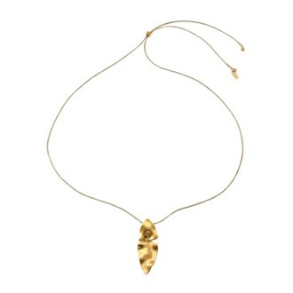 Dansk Copenhagen Frida Waterproof 18K Gold Plated Necklace - Adjustable Chain & Brushed Stainless Steel - Femme - Accessoires - Jaune - Taille: ONE Size