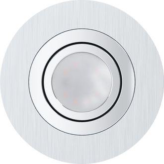 Eglo Einbaustrahler Areitio, Spot aus geb&uuml;rstetem Aluminium, Einbauleuchte mit GU10 Fassung, LED Leuchtmittel inklusive, Einbaustrahler flach, schwenkbar, 