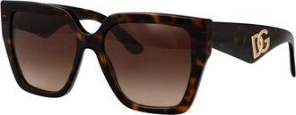 Dolce & Gabbana Femme, Accessoires, Brun, Taille: 55 MM Lunettes de soleil carr&eacute;es g&eacute;om&eacute;triques surdimensionn&eacute;es