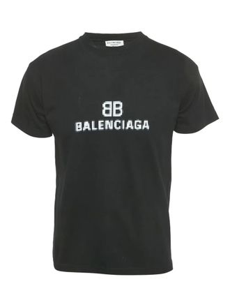 Balenciaga t-shirt &agrave; col rond - Noir