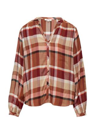 s.Oliver Langarmbluse Bluse Karierte Bluse aus Viskosemix