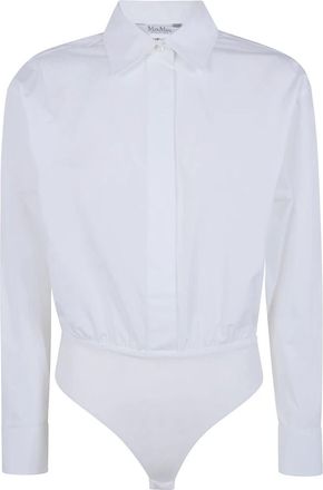 Max Mara Femme, Tops, Blanc, Taille: 42 FR Body Shirt Classique