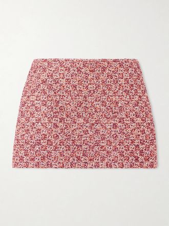 Gucci Minirock Aus Metallic-tweed - Rot