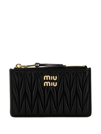 Miu Miu porte-cartes en cuir - Noir