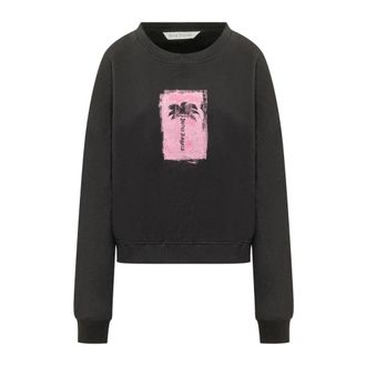 Palm Angels Rundhals-Sweatshirt - - Sweatshirts & Hoodies - Damen - Schwarzk - S