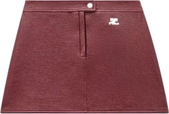 Courr&egrave;ges Femme, Jupes, Rouge, Taille: 38 FR Jupe A-Ligne en Similicuir Rouge