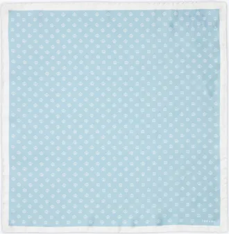 Fursac Pochette en twill de soie &agrave; imprim&eacute; - Taille Unique - Homme